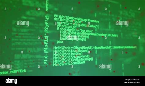 Image Of Data Processsing Over Spinning Dna Structure Against Green