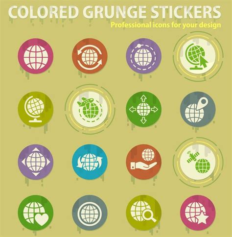 premium vector globes icon set