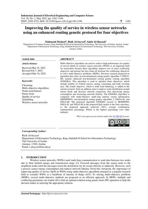 Pdf Improving The Quality Of Service In Wireless Sensor Networks