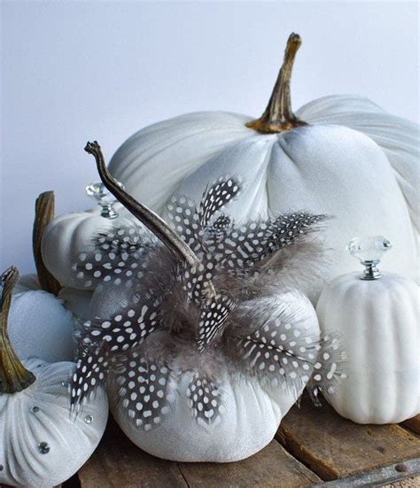 Handmade Cream Velvet Pumpkin Feather Accent And Real Stem Etsy Canada Velvet Pumpkins Fall