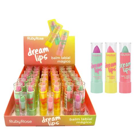 Box C 36 Dream Lips Balm Labial Mágico Ruby Rose Atacado Shopee Brasil