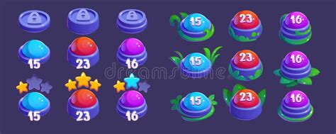 Set Of Game Map Indicator Buttons Stock Illustration Illustration Of Game Plant 290676186