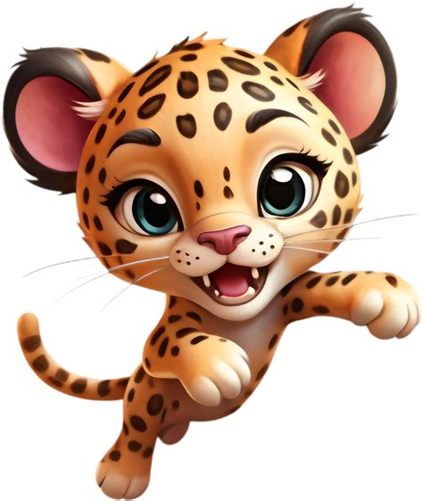 Cute Leopard Cartoon Clipart For Personalized Stationery 49692321 Png