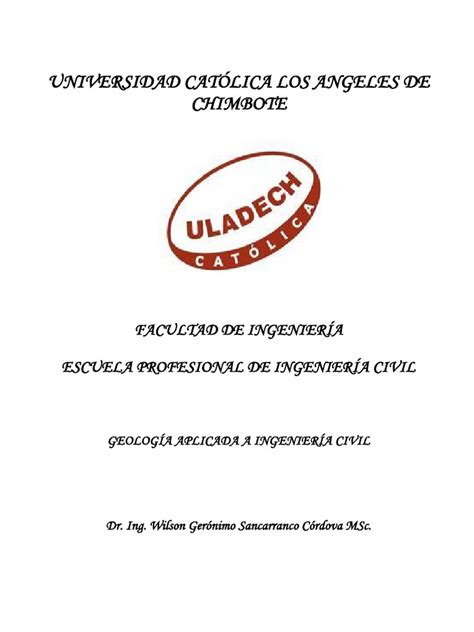 Geologia Aplicada A La Ingenieria Civil Pdf Ingeniería Geotécnica