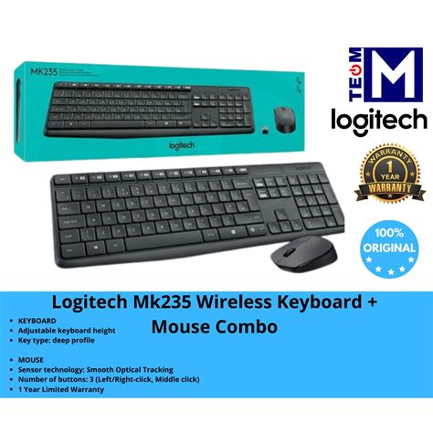 Logitech Mk235 Wireless Keyboard Mouse Combo Black Shopee Malaysia