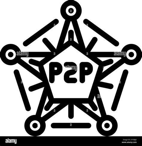 Peer To Peer Nodes Decentralized Application Line Icon Vector Illustration Stock Vector Image