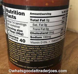 What S Good At Trader Joe S Trader Joe S Mango Chipotle BBQ Sauce With A Hint Of Salted Bourbon
