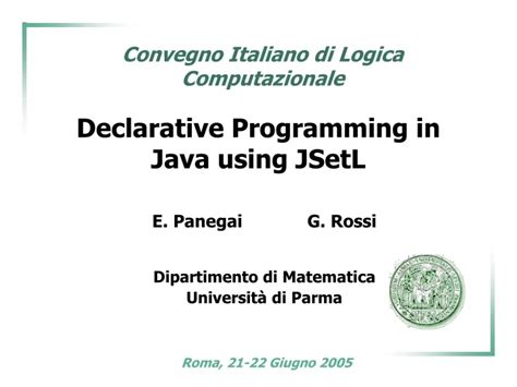 Ppt Declarative Programming In Java Using Jsetl Powerpoint