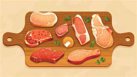 Infographic Of Meat Cuts On A Wooden Board Premium Ai Generated Image
