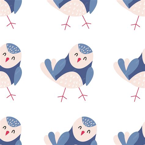 Красочные птицы бесшовный узор экзотические птицы в разных позах для печати векторная