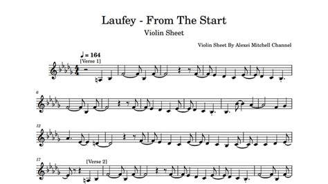 Laufey From The Start Violin Sheet