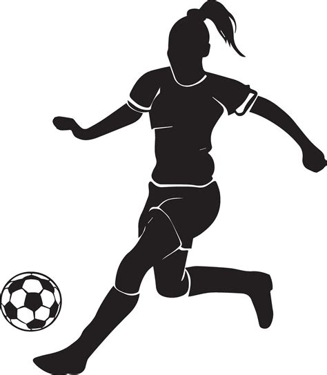 Female Soccer Player Vector Silhouette Illustration 27542412 Vector Art