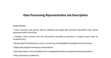 Data Processing Representative Job Descriptiondocx Docdroid