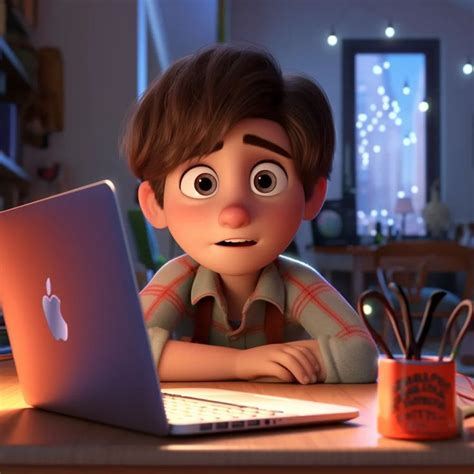 Young Boy With Dark Brown Hair And Big Brown Eyes Sitting In Front His