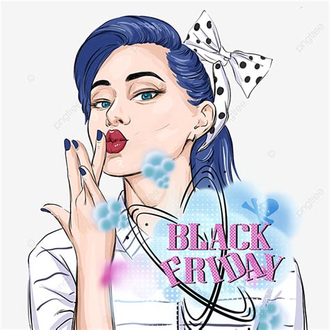 Sexy Woman Png Picture Black Friday Sexy Blue Haired Woman Friday