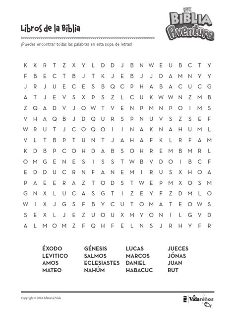 Sopa De Letras Biblia Pdf Textos Religiosos Libros Sobrenaturales