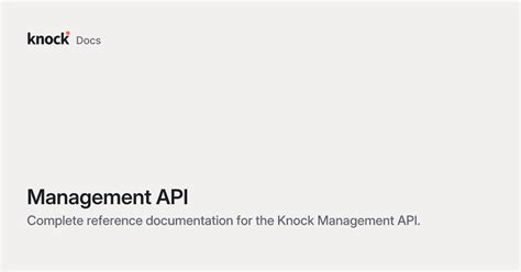 Management Api Knock Docs