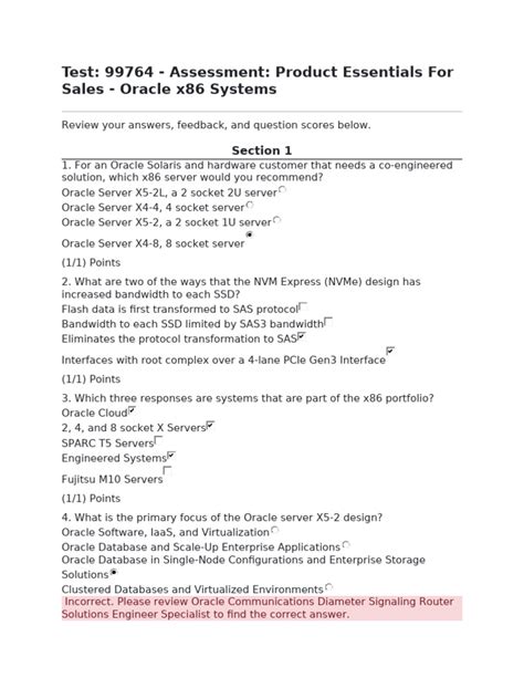 Assessment Product Essentials For Sales Oracle X86 Systems Pdf Virtualization Server