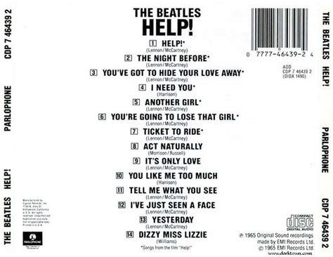 Revolver Beatles Back Cover