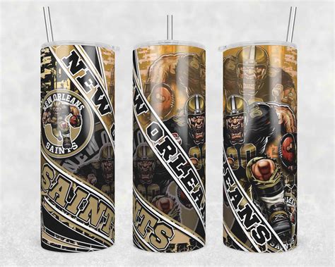 New Orleans Saints Mascot Tumbler Wrap 20oz Tumbler Wrap N Inspire Uplift