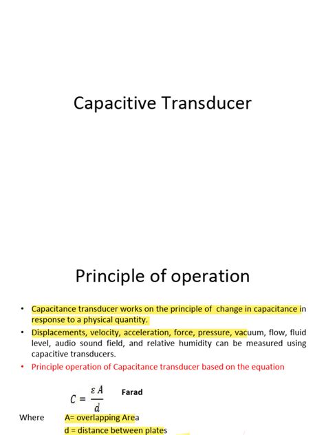Capactive Transducer Pdf Capacitor Capacitance
