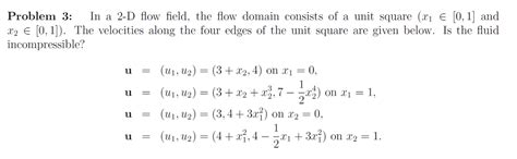solved problem 3 in a 2 d flow field the flow domain