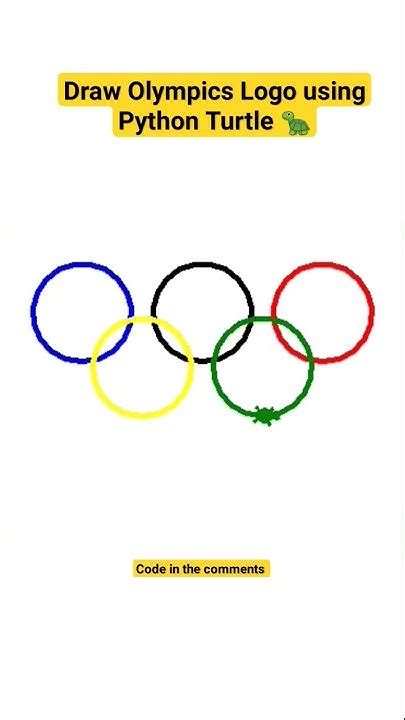 shorts create olympics logo with python turtle olympics coding tutorial viralvideo fyp