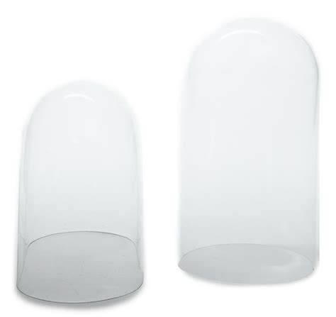 Pair Of Glass And Plexiglass Display Domes H 105 Dia 55 Sold At