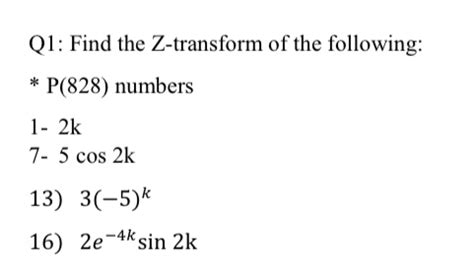 Answered Q1 Find The Z Transform Of The Bartleby
