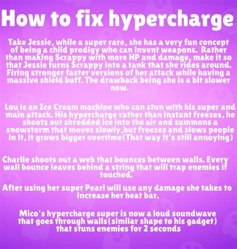 A Hypercharge Rework Idea Rbrawlstars