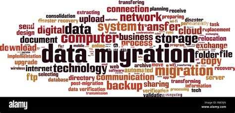 Data Migration Word Cloud Concept Vector Illustration Stock Vector