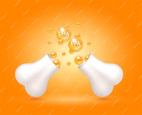 Premium Vector Omega 3 Float Out Of The Bone Capsule Help Heal