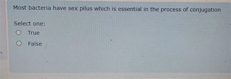 Solved Most Bacteria Have Sex Pilus Which Is Essential In