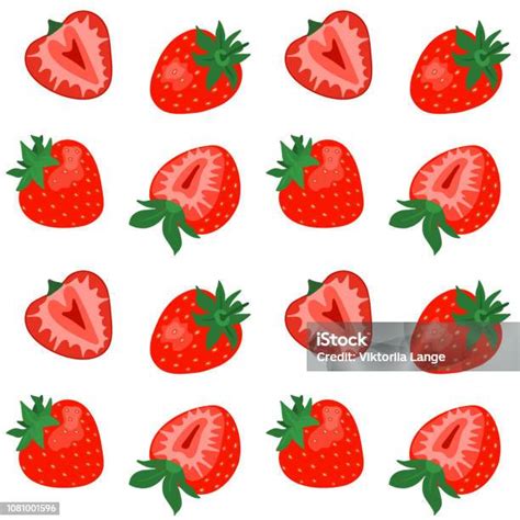 흰색 바탕에 귀여운 딸기와 완벽 한 패턴입니다 배치 배경 화면 등 섬유에 대 한 좋은 벡터 일러스트입니다 0명에 대한 스톡 벡터 아트 및 기타 이미지 Istock