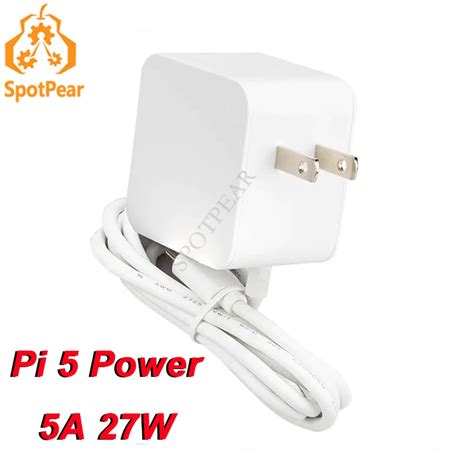 Original Official 5v5a Pd Power 27w Type C Usb Power For Raspber Pi 5
