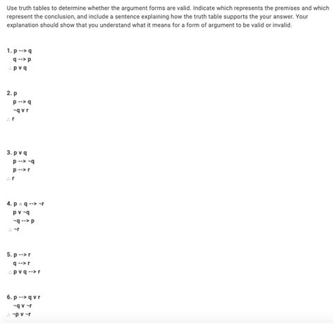 Solved Use Truth Tables To Determine Whether The Argument