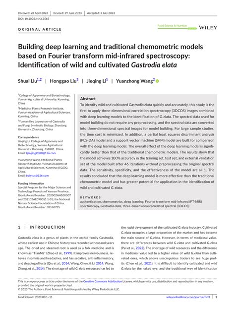 Pdf Building Deep Learning And Traditional Chemometric Models Based On Fourier Transform Mid