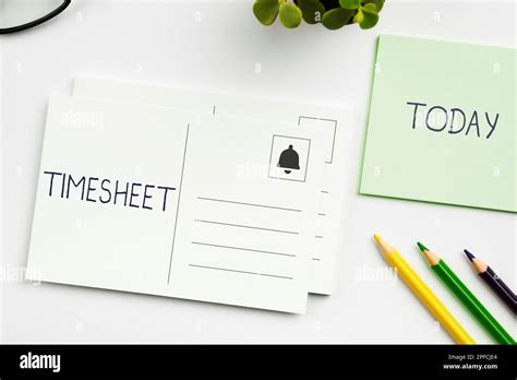 Writing Displaying Text Timesheet Conceptual Photo Graphical Representation Of Period Time On