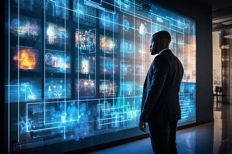 Premium Photo Black Man Data Analyst Using Artificial Intelligence To