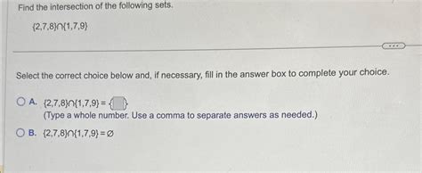 Solved Find The Intersection Of The Following Chegg