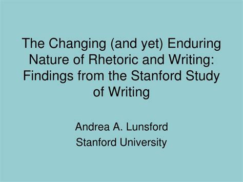 Ppt Andrea A Lunsford Stanford University Powerpoint Presentation