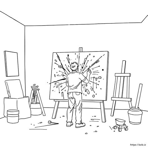 Jackson Pollock Halaman Mewarnai