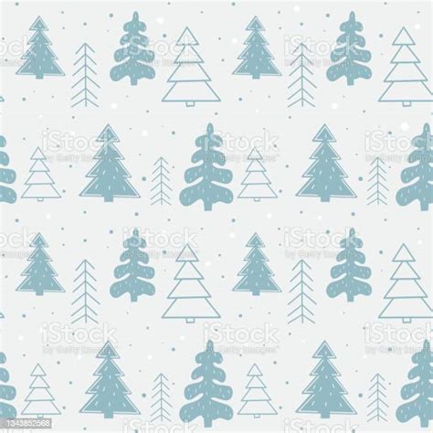 숲에서 양식에 일치시키는 크리스마스 트리와 원활한 새해 템플릿 포장 종이 및 섬유 제품에 대한 벡터 휴가 배경 12월에 대한 스톡 벡터 아트 및 기타 이미지 Istock