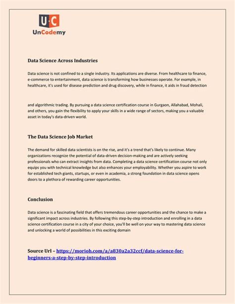 Data Science For Beginners A Step By Step Introduction PDF