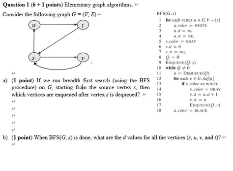 Solved Question 1 61 Points Elementary Graph Algorithms