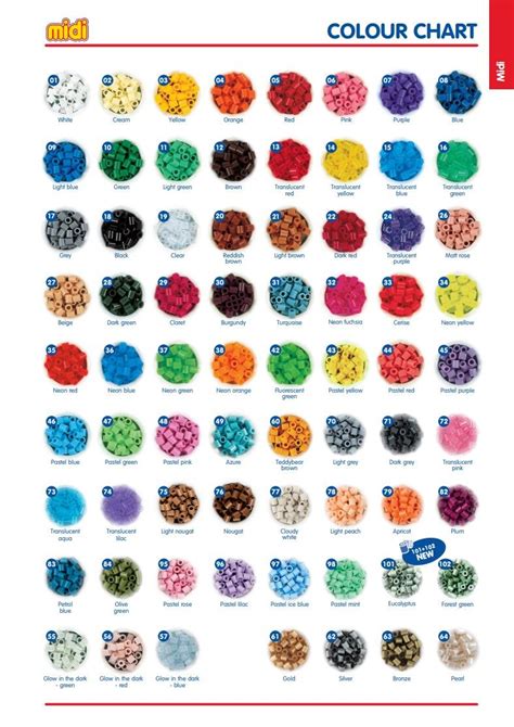 Hama Beads Colour Chart Hama Beads Beads Online Hama