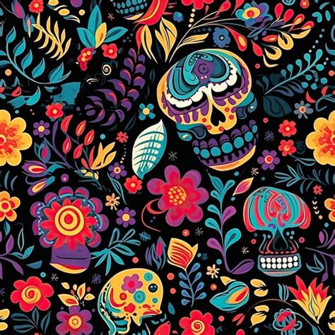 Premium Photo Day Of The Dead Pattern Celebrating Life And Remembrance