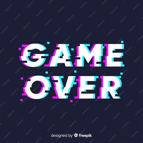 배경 위에 글리치 게임 무료 벡터