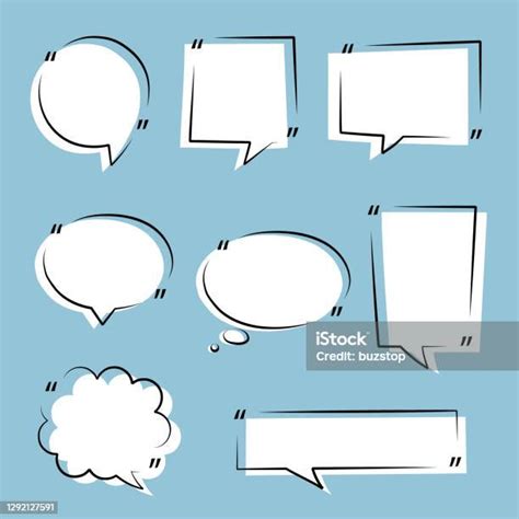 따옴표와 빈 손으로 그린 음성 거품 풍선의 컬렉션 세트 말하는 말 속삭임 텍스트 상자 Brand Name Online