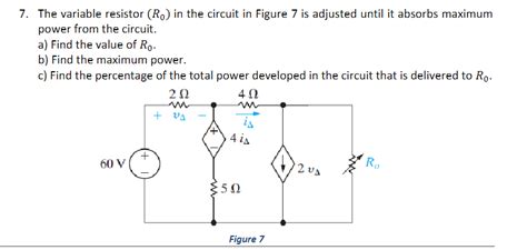 Solved The Variable Resistor R In The Circuit In Chegg Com